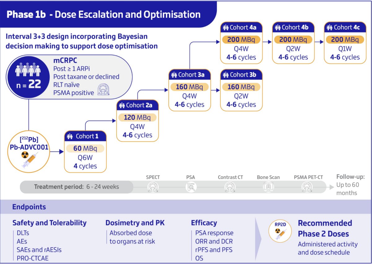 ESMO 2025: Results from the Phase 1b Dose Escalation of 212Pb-ADVC001 ...